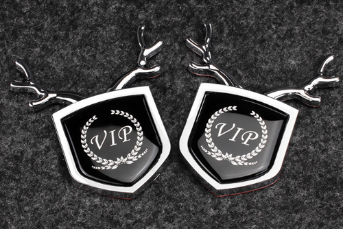 2pcs 3D VIP Luxury Car Trunk Rear Fender Emblem Badge Decal Stickers ...