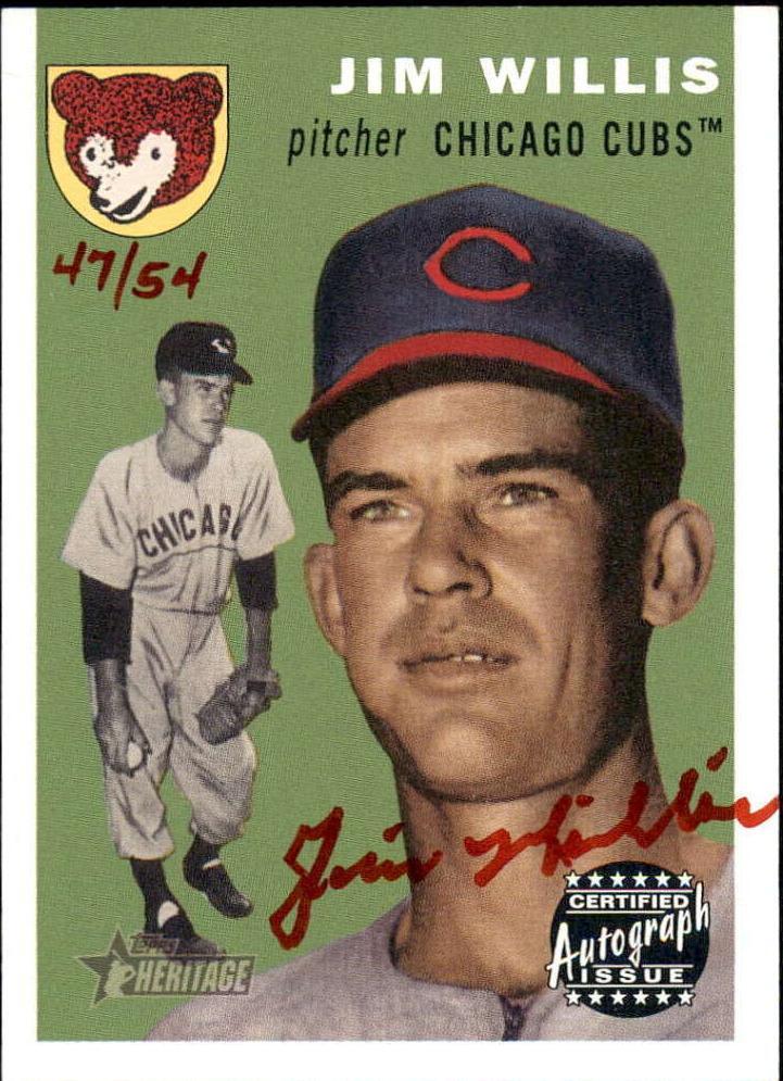 2003 Topps Heritage - Real One Autographs Jim Willis #RO-JW Red Ink /54 ...