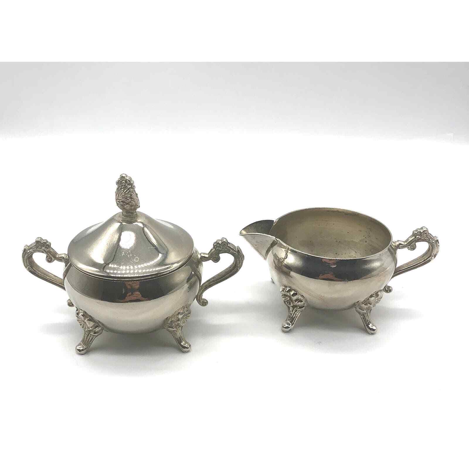 Beautiful Silver Plated Sugar And Creamer Set Gorgeous Handles And ...