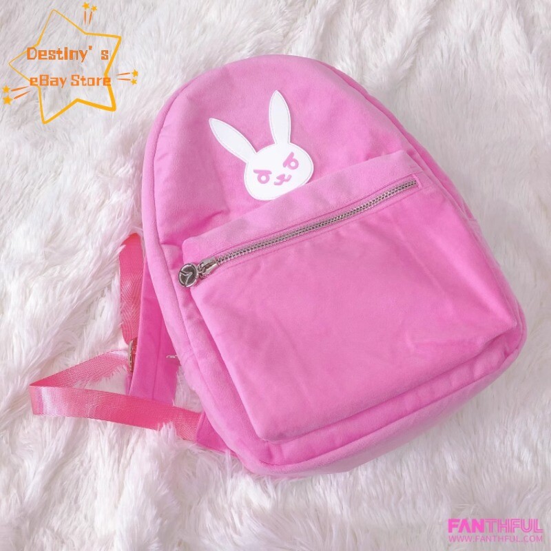 Overwatch D.Va OW DVA Pink Backpack Shoulders Bag Travel Bag Velvet 25× ...