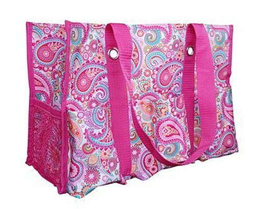 Thirty-one Utility Tote Pink Paisley Beach Travel Shopping Shoulder Bag ...