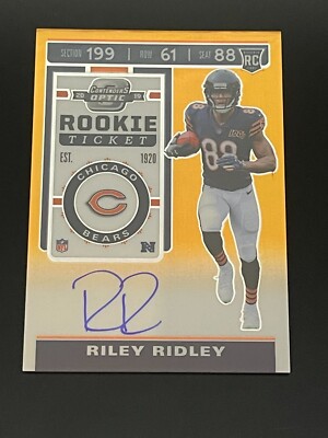 RILEY RIDLEY 2019 Panini Contenders Optic ROOKIE TICKET ORANGE AUTO ...
