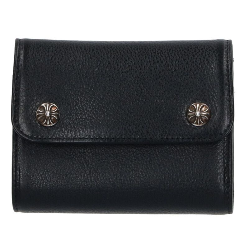 Chrome Hearts Wave Mini Cross Ball Button Leather Wal… - Gem