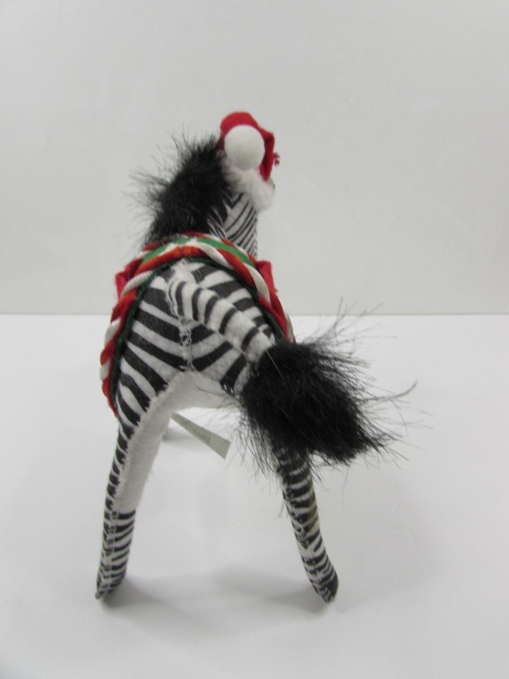 Annalee 7” Candy Cane Christmas Zebra in Santa Hat Doll 2007 ~ #808607 ...