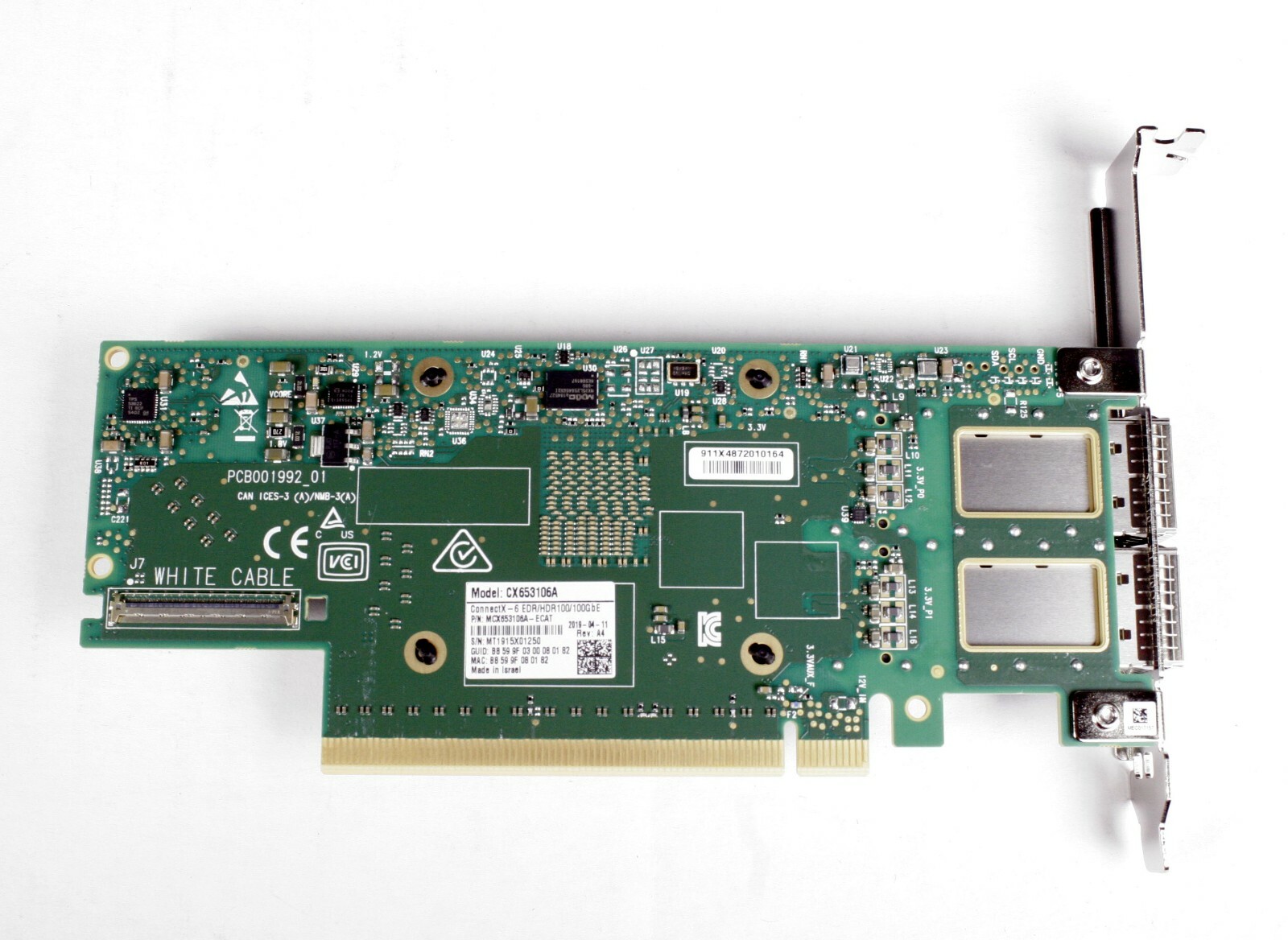 Mellanox CX653106A-ECAT ConnectX-6 Dual Port 100GbE QSFP56 XDKNY | eBay
