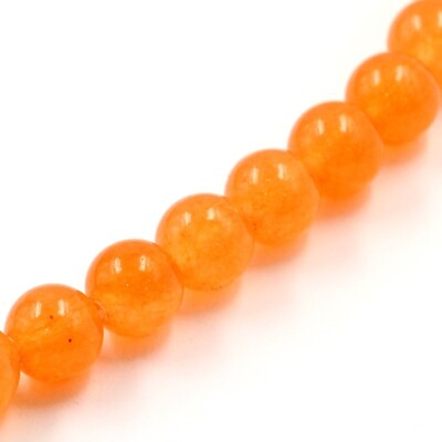 Jade Gemstone Beads Orange Stone Jewelry Supplies 8mm Glossy 10pcs | eBay
