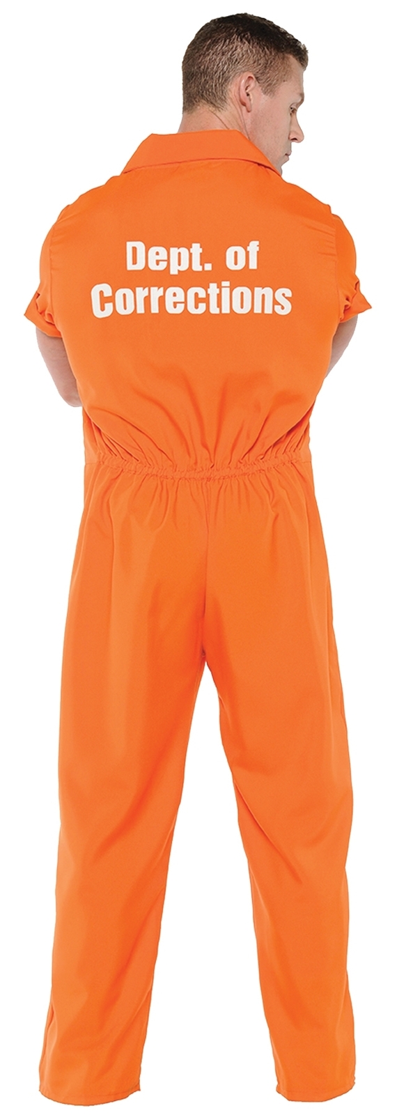 Convicted Prisoner Adult Men's Costume Orange Jumpsuit Convict ...