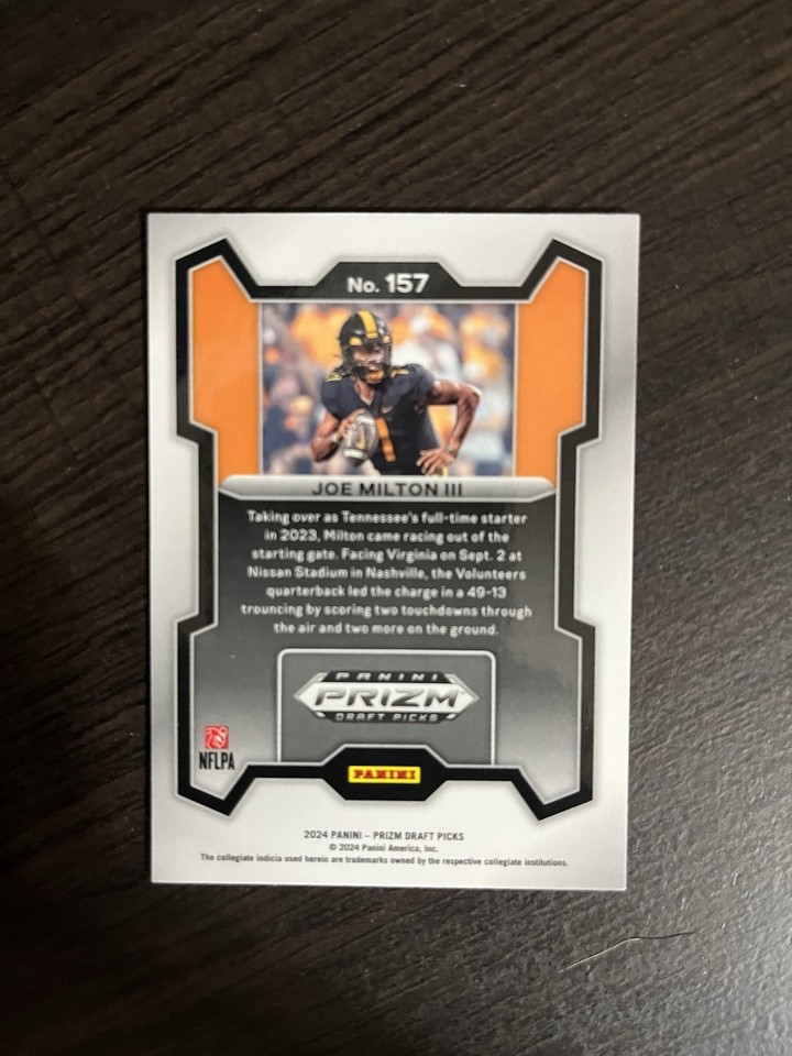 2024 Panini Prizm Draft Picks - Joe Milton III #157 (RC) | eBay