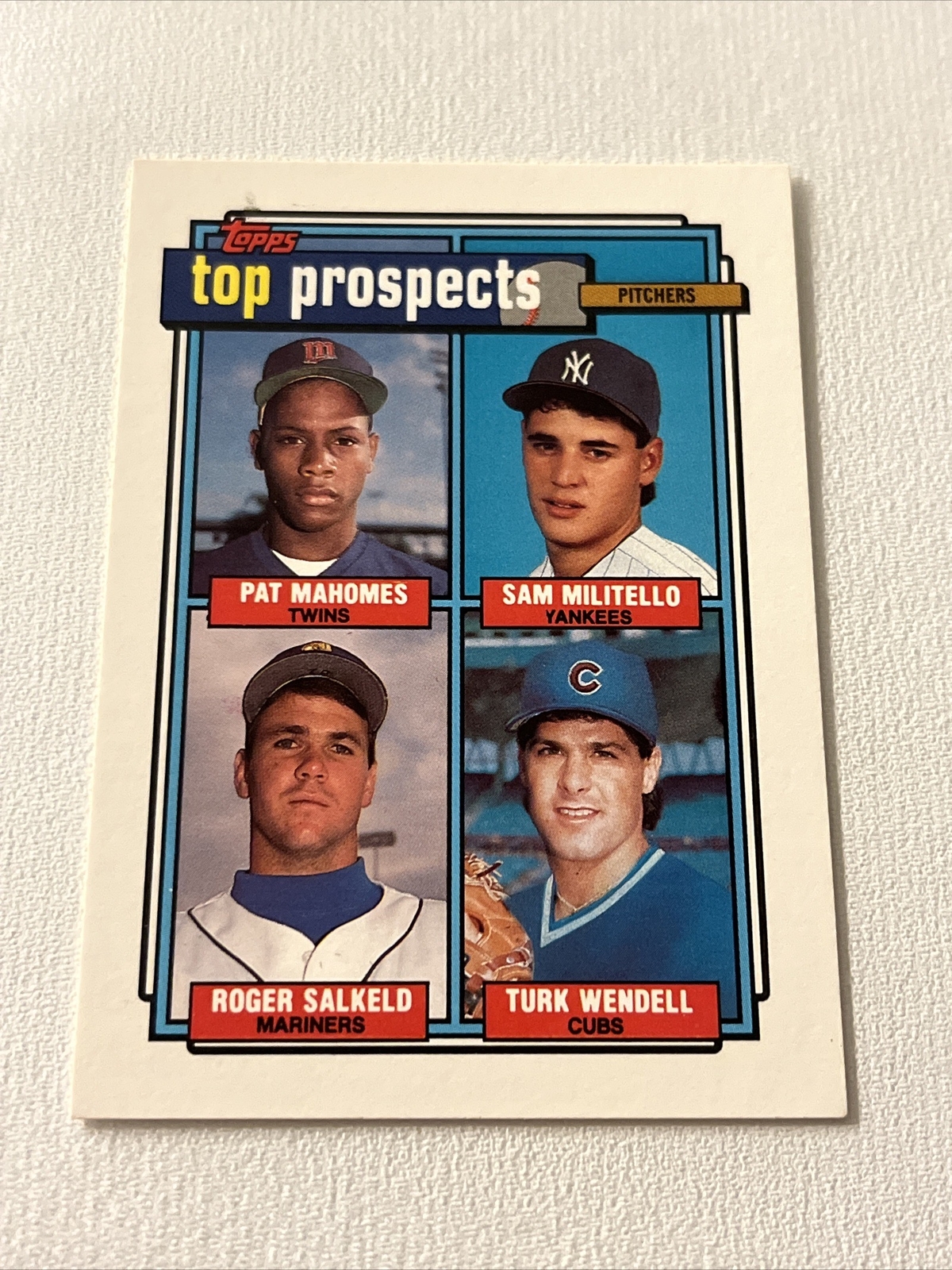Pat Mahomes 1992 Topps Top Prospects Rookie Card #676 Minnesota Twins ...