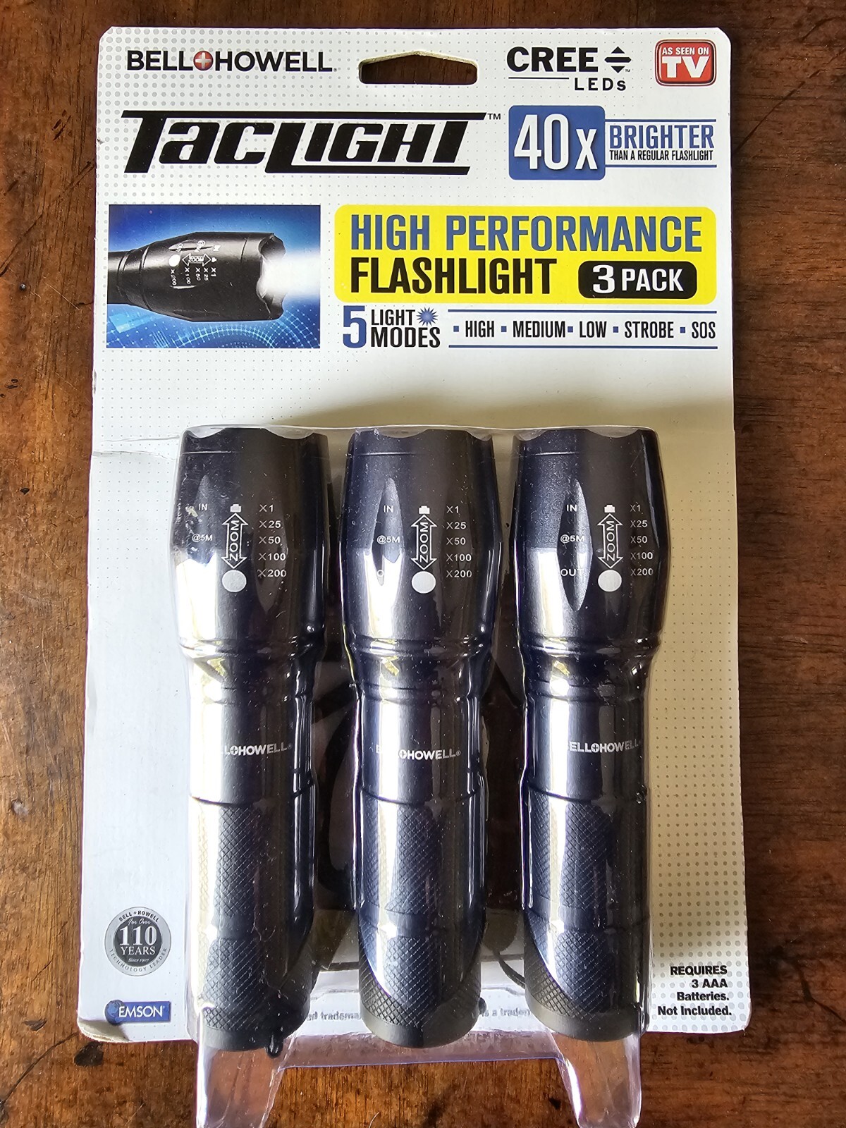 Flashlight Bell + Howell Taclight High-Powered Tactical Flashlight Pack ...