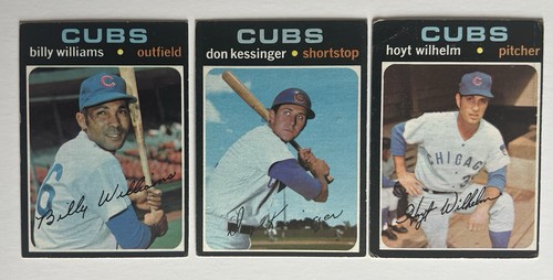 1971 Topps Baseball Chicago Cubs Lot (3) Cards Williams, Kessinger ...