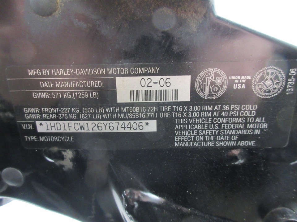 2006 Harley Electra Glide Ultra Classic FLHTCUI OEM Main Frame Chassis ...
