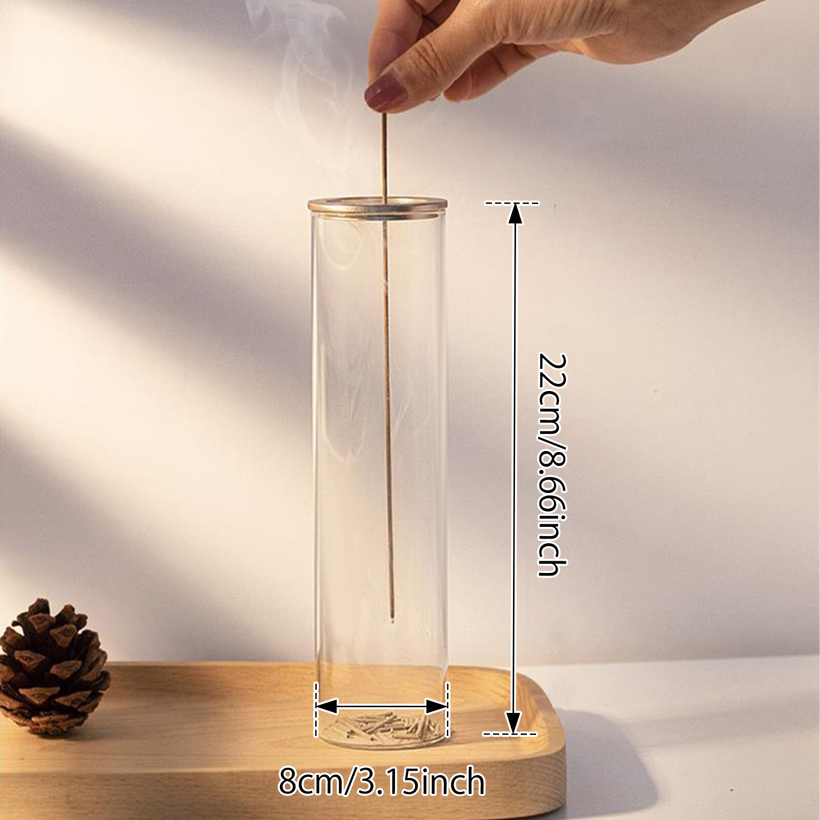 Incense Holder Glass Insence Stick Holder Anti Ash Flying Incense ...