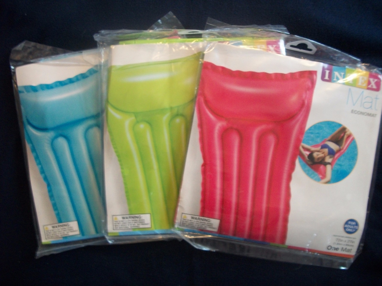 Intex Economat 3-Pack #59703EP 72in X 27in Pool Mat Water Float Mat ...