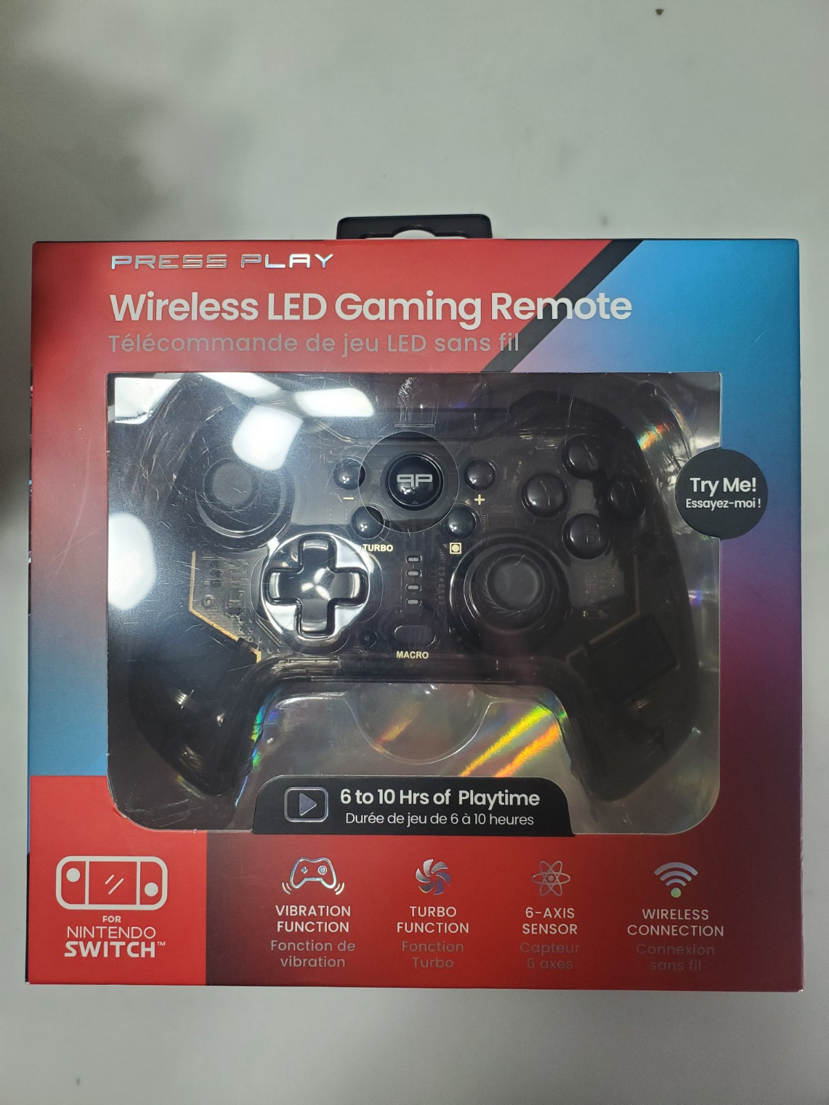 Nintendo Switch Wireless LED Gaming Remote 🎮 Black Clear With Lights ...
