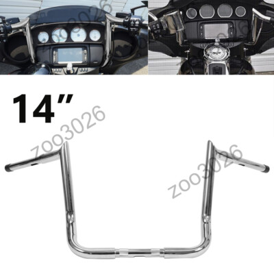 14" Silver Meat Hook Bar Ape Hangers Handlebar For Harley Bagger ...