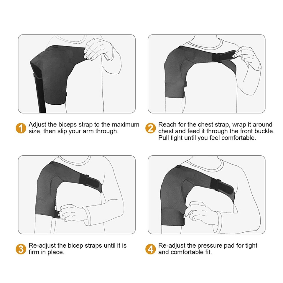 Shoulder Brace Rotator Cuff Support Relief Pain Adjustable Belt Left ...