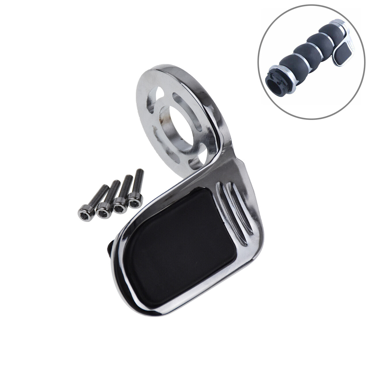 Motorcycle Rubber Grip Throttle Wrist Pad Rest Cruise Assist Hand Grips ...