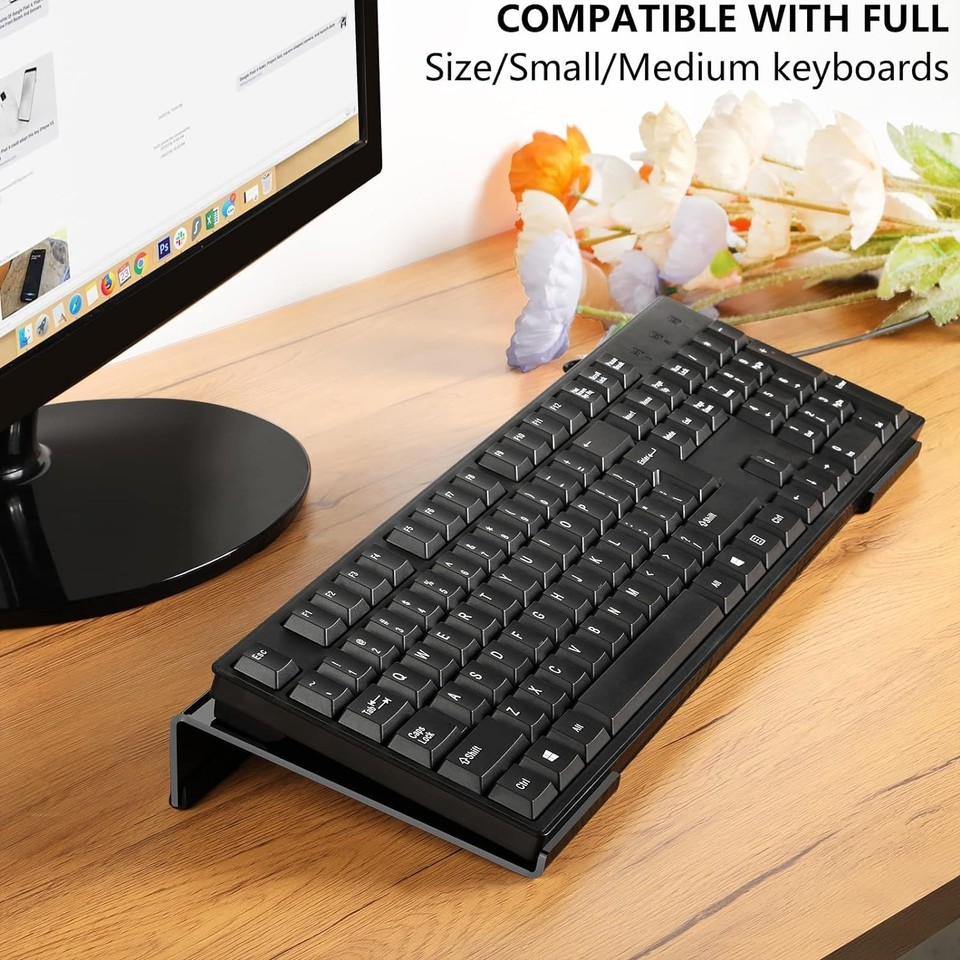 Acrylic Computer Keyboard Stand for Desk, Riser Tilt Lift, Holder ...