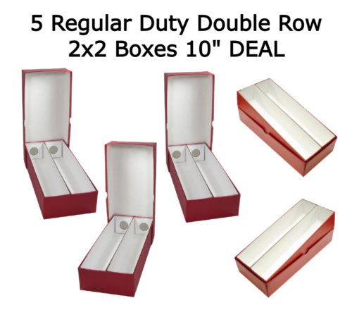 X5 RED Regular Duty Double Row 2x2 Coin Flips Storage 10 Inch High ...
