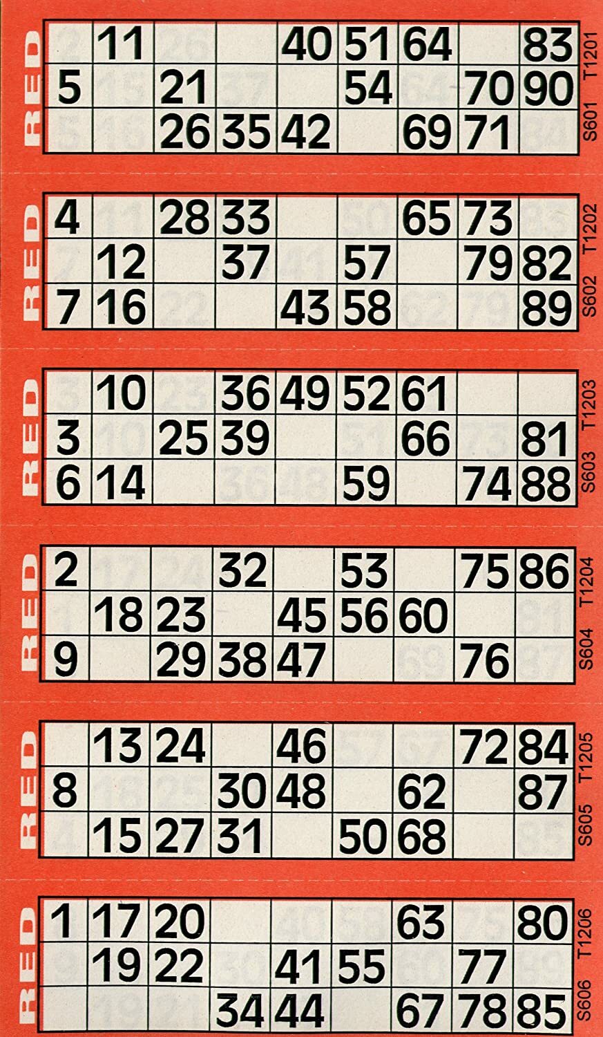 [Set of 15] 6 to View Padded Bingo Ticket Book 21 x 12cm 600 Tickets ...