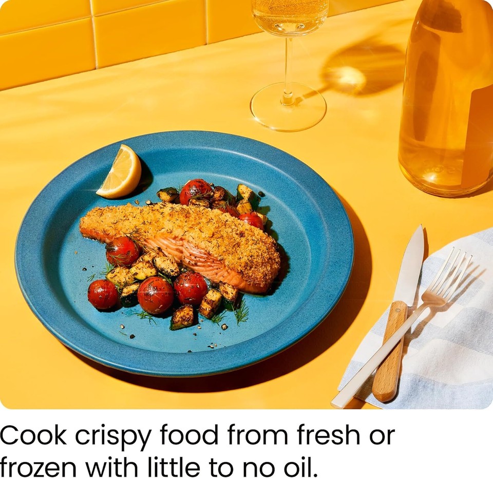 Small Air Fryer 3.6Qt Nonstick Dual Temp Timer Dishwasher Safe Black | eBay