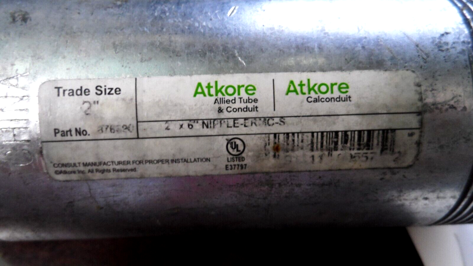 ATKORE 876690 ALLIED TUBE & CONDUIT 2" x 6" Nipple Galvanized Rigid ...