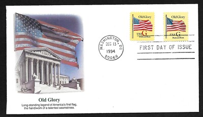 #2879-2880 G(20c) Old Glory-Post Card Rate- Fleetwood FDC (1+1) | eBay