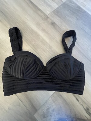 MNG By Mango Women’s Black Quilted Textured Bra Top Size S | eBay