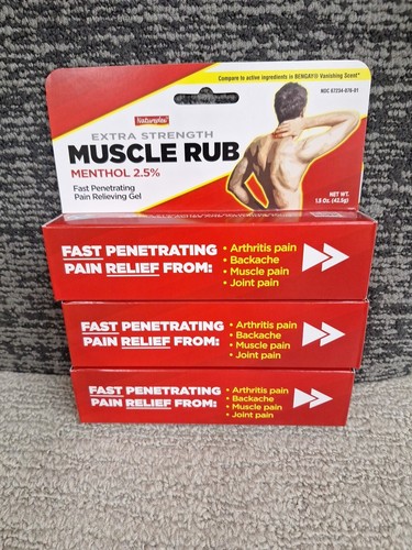 Menthol 2.5% Muscle Rub Extra Strength Pain Relief Gel 1.5 oz (3PK) EXP ...