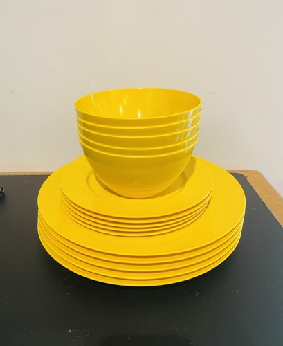 15 pcs Bodum Crate & Barrel Salad Dinner Plates Bowls C. Jorgensen MCM ...