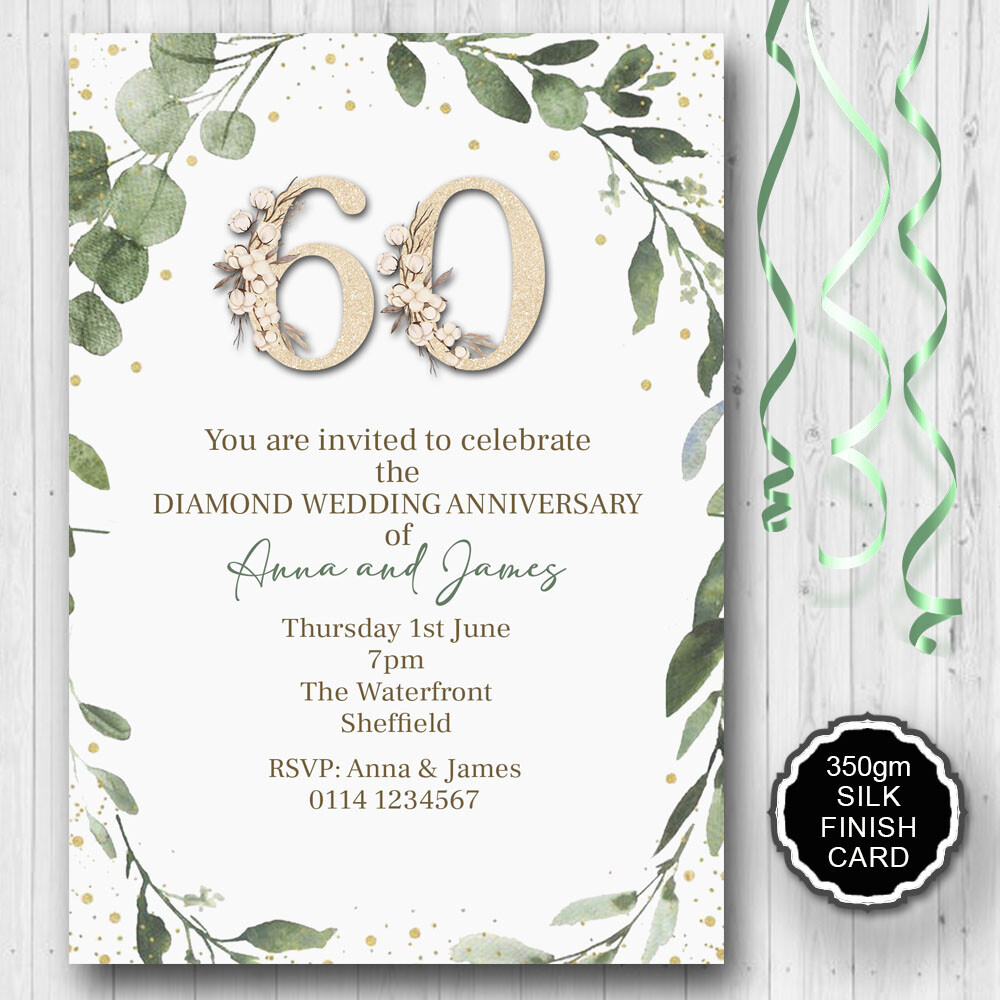 60th Wedding Invitation Cards Wording