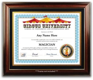 Magician Circus School Personalized Certificate Diploma - Magic Kit ...