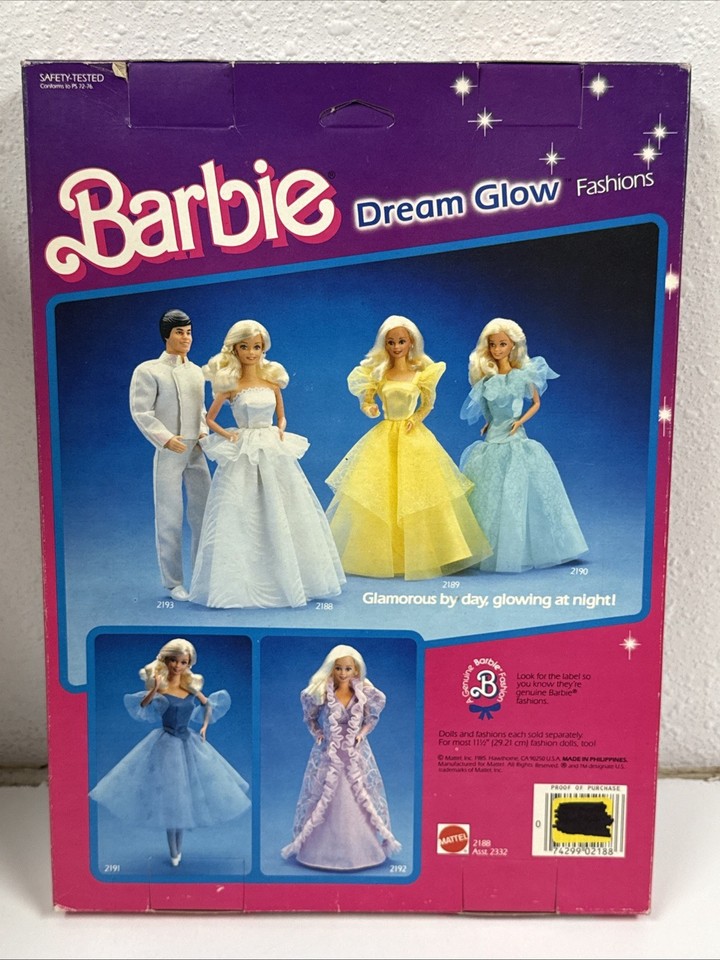 Vintage 1985 Mattel #2188 Barbie Dream Glow Doll Fashion Glamorous Gown ...