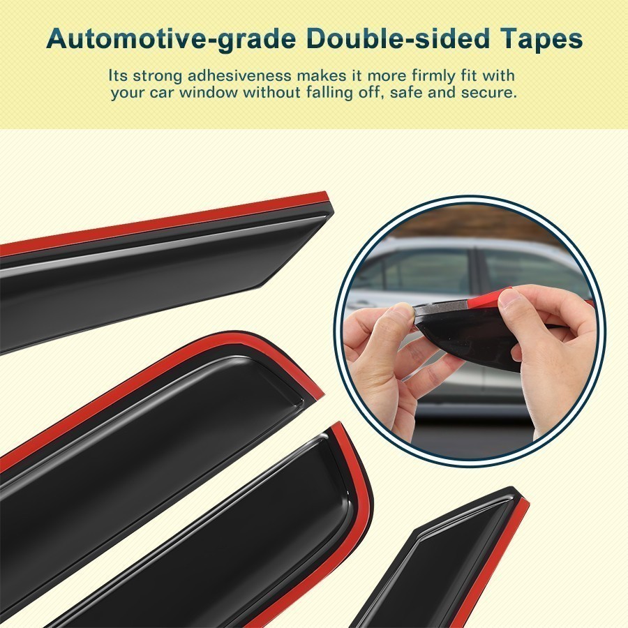 Rain Guards For Nissan Frontier Crew Cab 2022-2024 JDM New 4X 4pcs Tape ...