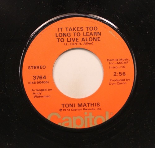 Northern Soul Nm! 45 Toni Mathis - It Takes Too Long To Learn To Live ...