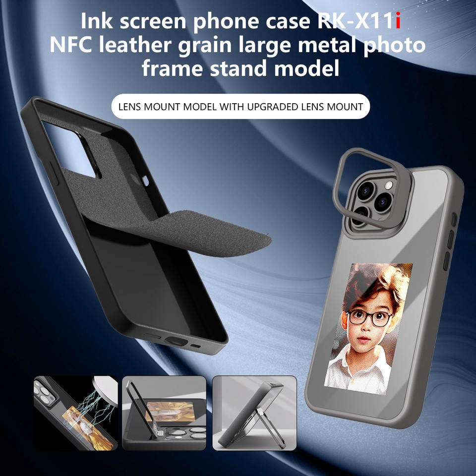 Smart Ink Screen Phone Case NFC 4 Color E-Ink Display for iPhone 13 14 ...