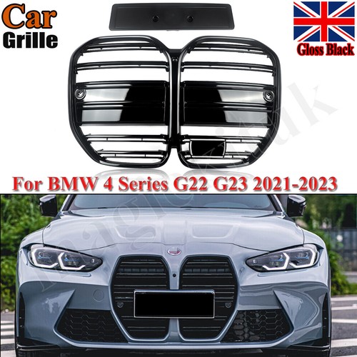 For BMW 4 Series G22 G23 Kidney Grill Grille Gloss Black M Performance ...