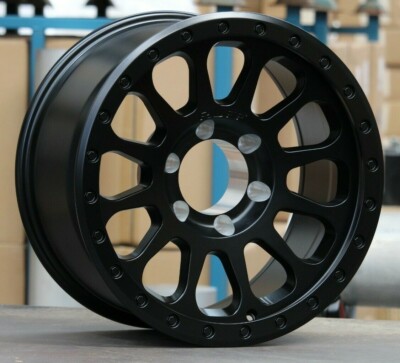 17"x9J 4x4 RUFF ROADS Satin Black ZERO offset set of 4 fits GU PATROL ...