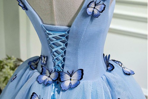 Womens Pretty V Neck Butterfly Graduation Party Flared Dress Cocktail ...