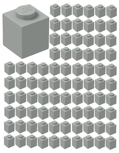 ☀️Lego 1x1 LIGHT BLUISH GRAY Brick x 100 Stud Part Piece Bulk Lot Legos ...