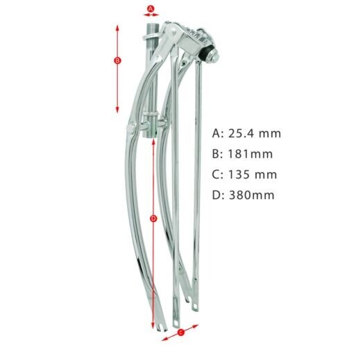 26" Beach Cruiser Springer Bicycle Fork for 26x3.0" Fat tire 135mm ...