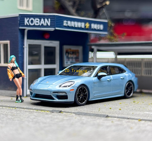 ZD Liberty 1:64 Ice Blue Panamera Turbo S Figure Sport Model Diecast ...
