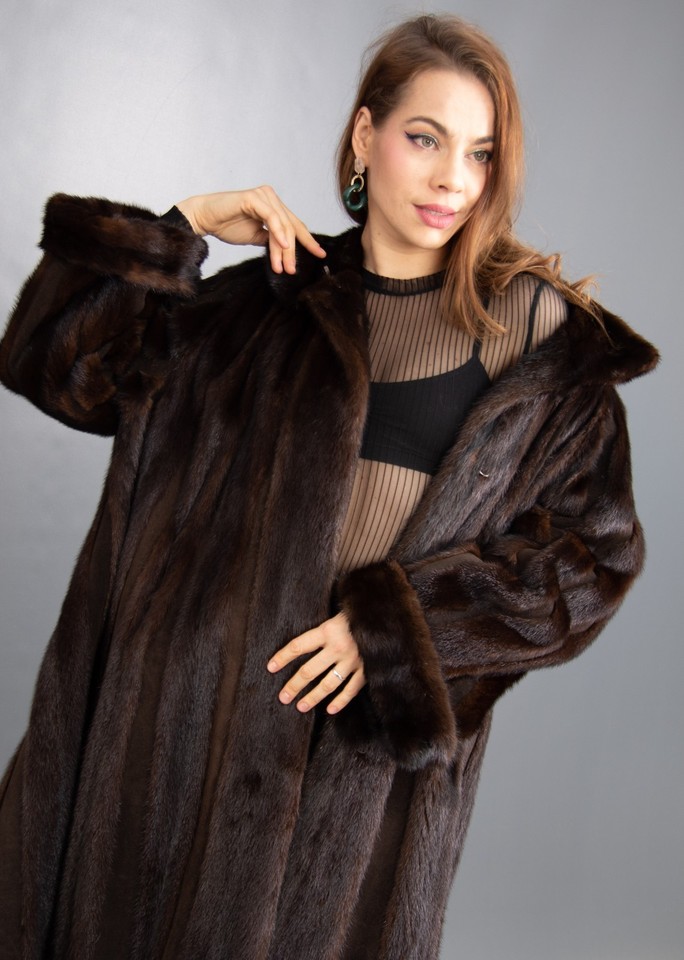 8349 SUPERIOR REVERSIBLE REAL MINK COAT FUR JACKET SWINGER BEAUTIFUL ...