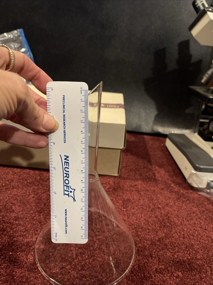 LARGE VINTAGE PYREX Funnel, 4.7" (120mm) Diameter, Plain 60° Angle ...