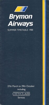 Brymon Airways system timetable 3/27/88 [3071] | eBay