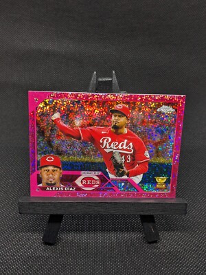 2023 Topps Chrome Alexis Diaz Magenta Speckle #182/350 Cincinnati Reds ...