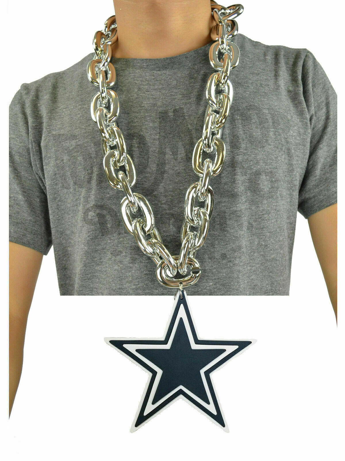 Dallas Cowboys NFL 3D Fan Chain Necklace Foam 2 in 1-Silver Chain | eBay