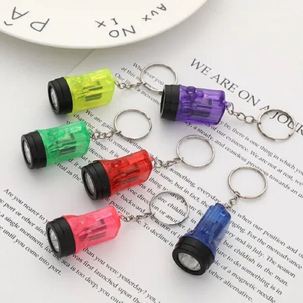 48 Mini Flashlight Keychains Assorted Neon Colors Party Favor Toys (4 ...