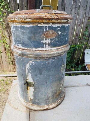 1905 Antique White Frost Refrigerator Co Industrial Pressed Steel Metal ...